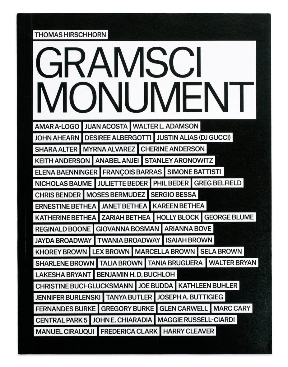 Thomas Hirschhorn Gramsci Monument Dia Art Foundation Bookshops